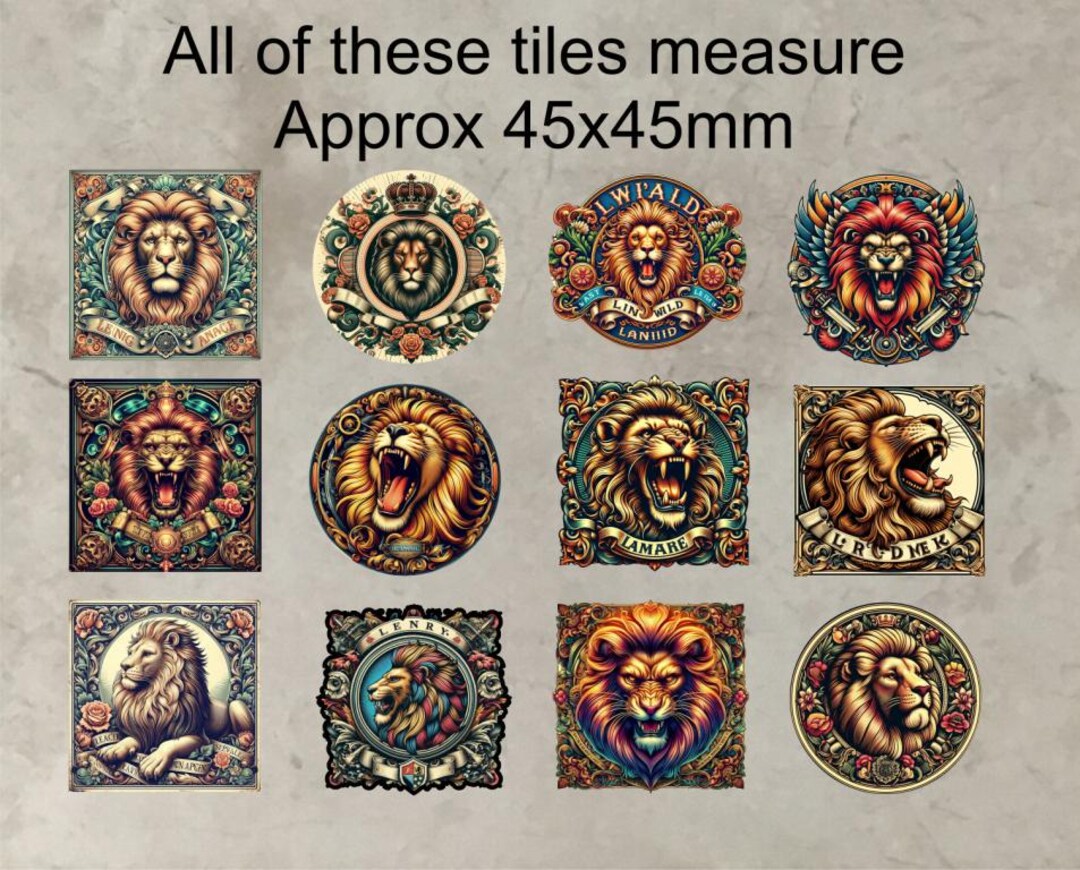 King of the Jungle. Lion Tiles. 12 X 4mm Laser Wood Cuts. - Etsy