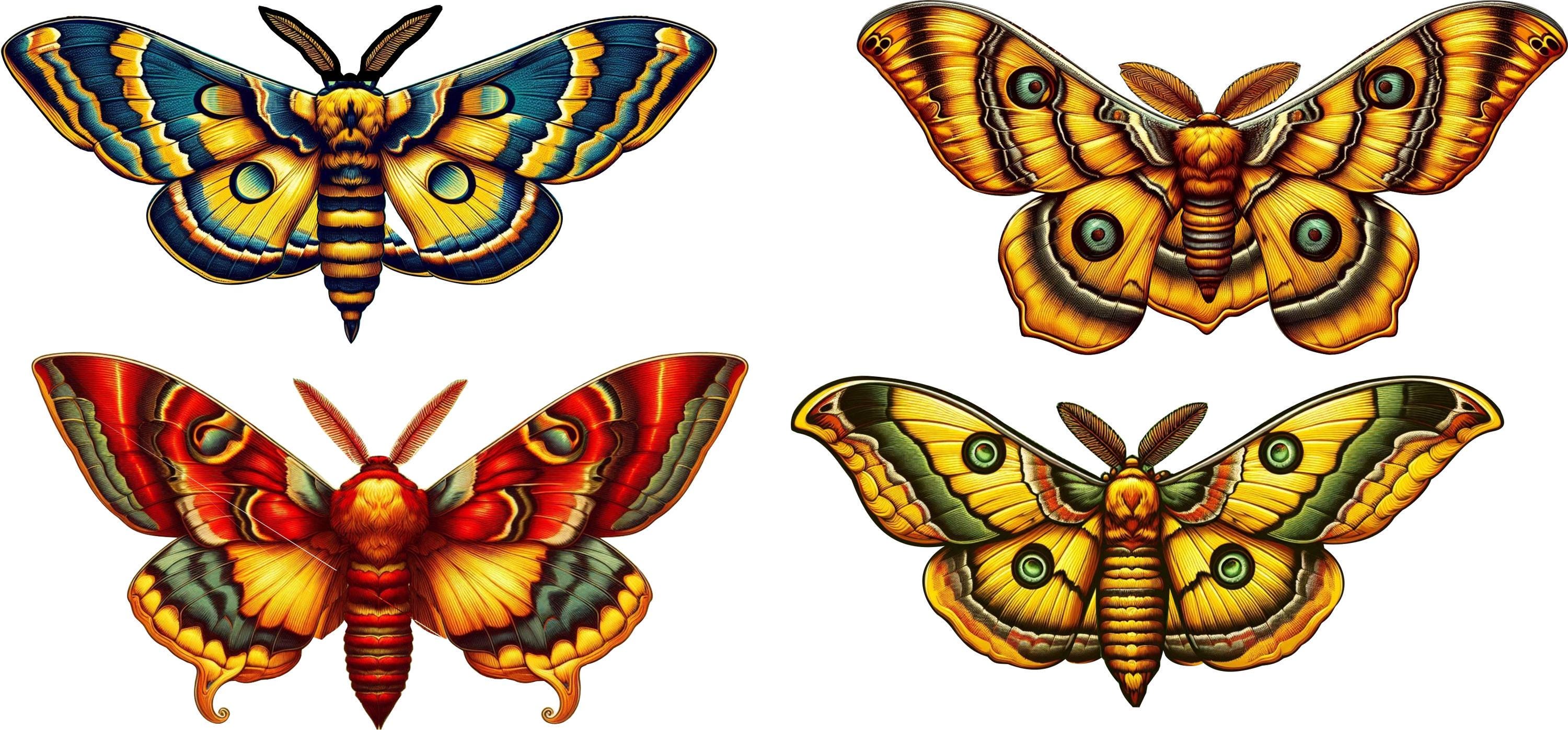 Colourfull Moths. 12x Pack Vibrant Moths. Cut on a Laser. - Etsy