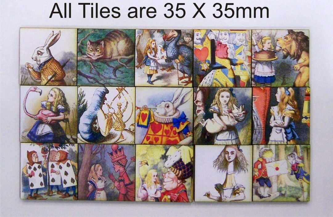Alice in Wonderland Craft Tiles ( 15 X Tiles) - Etsy