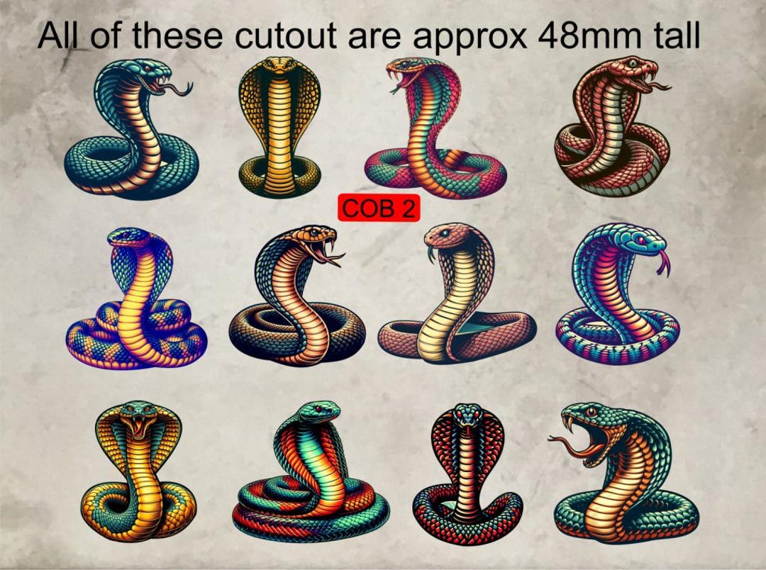 Cobra Snake. (cob 2) Eccentric Packet of 12 X Laser Wood Cuts. Perfect ...