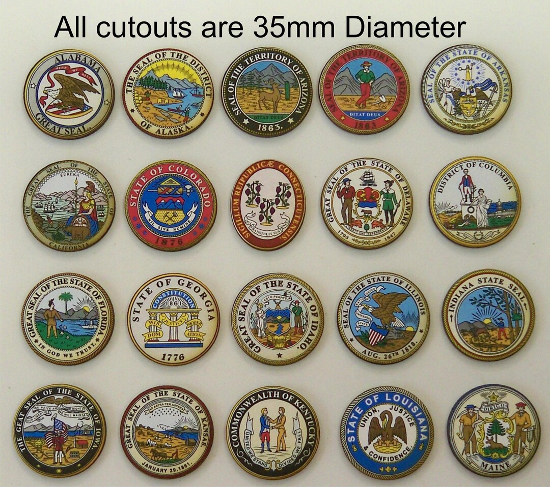 Usa State Seals 20 Cutout as in Picture (pack 1) - Etsy