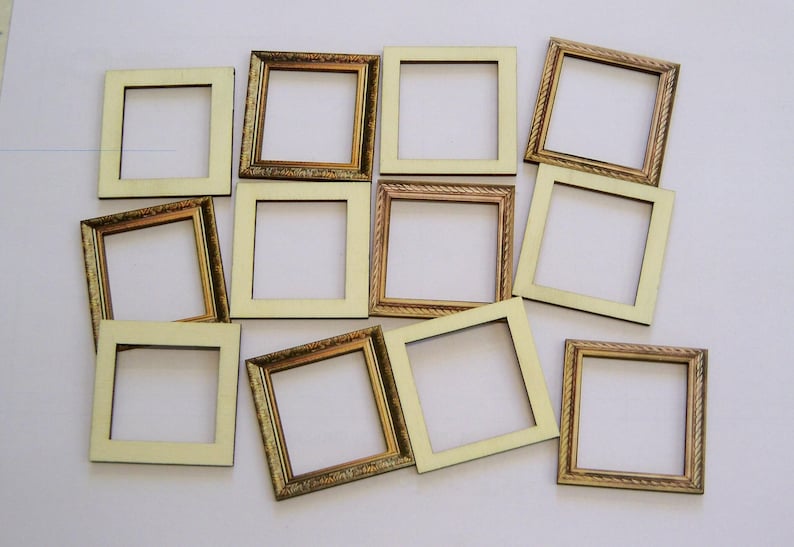 Picture Frames. Miniature Frames,2d Design. Attach Your Own Picture, 12 ...