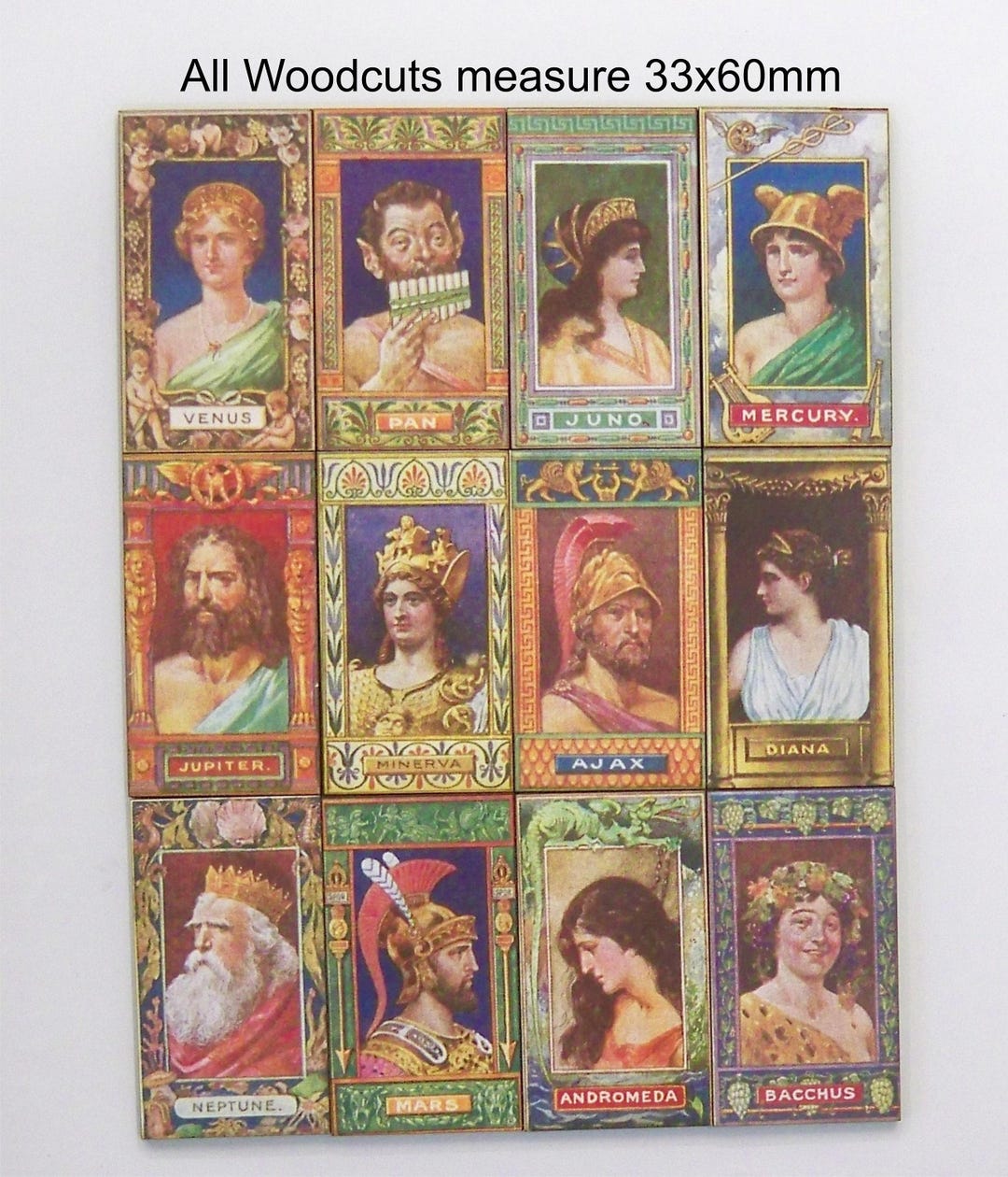 Ancient Gods, Roman and Greek a Packet of 12 Wood Cououts - Etsy