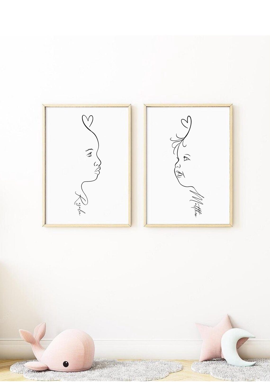 Baby Side Profile Outline, Fine Line Custom Silhouette Digital Design ...