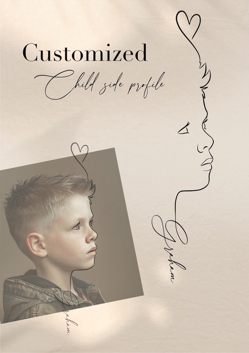 Baby Side Profile Outline, Fine Line Custom Silhouette Digital Design ...