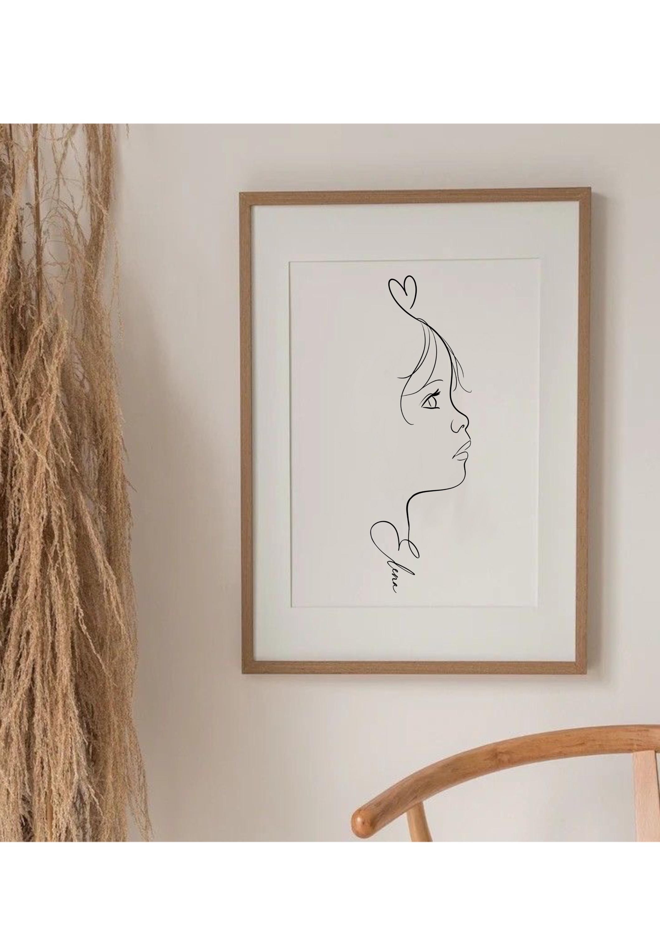 Baby Side Profile Outline, Fine Line Custom Silhouette Digital Design ...