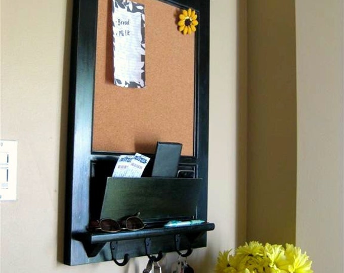 Wall Bulletin Board or Wall Chalkboard Mail Organizer Furniture Wood ...