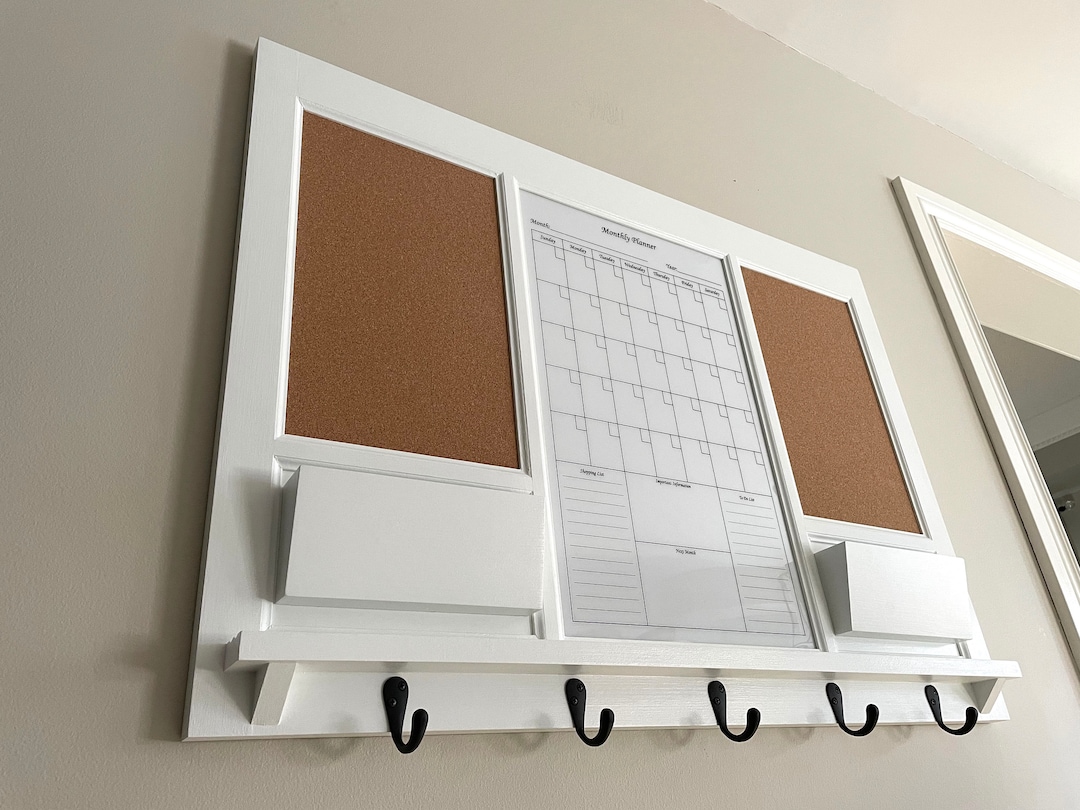 Modern Style Dry Erase White Board Calendar Framed for Kitchen Home ...