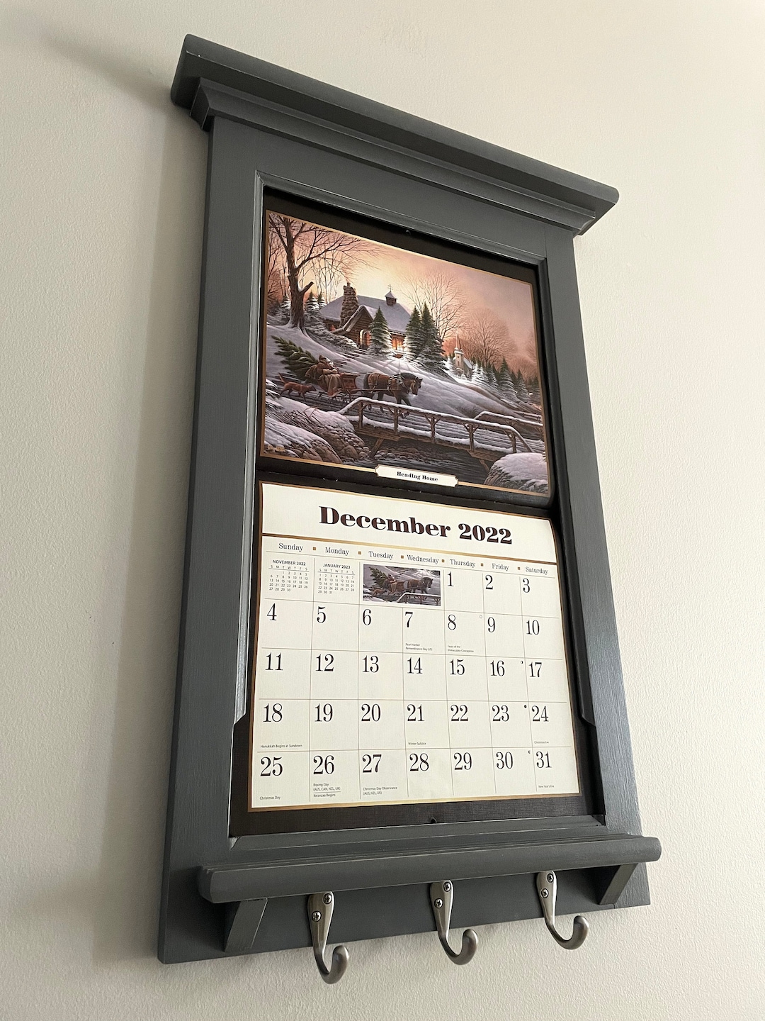 LANG Calendar Frame Family Organizer Command Center Storage Shelf and ...