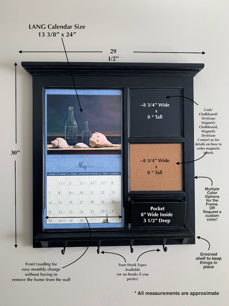 Home Decor Wall LANG Calendar Front Loading Mail Organizer Family ...