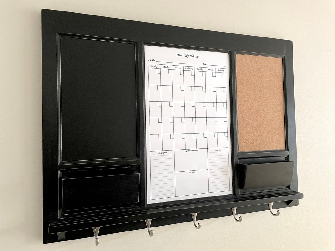 Modern Style Dry Erase White Board Calendar Framed for Kitchen Home ...