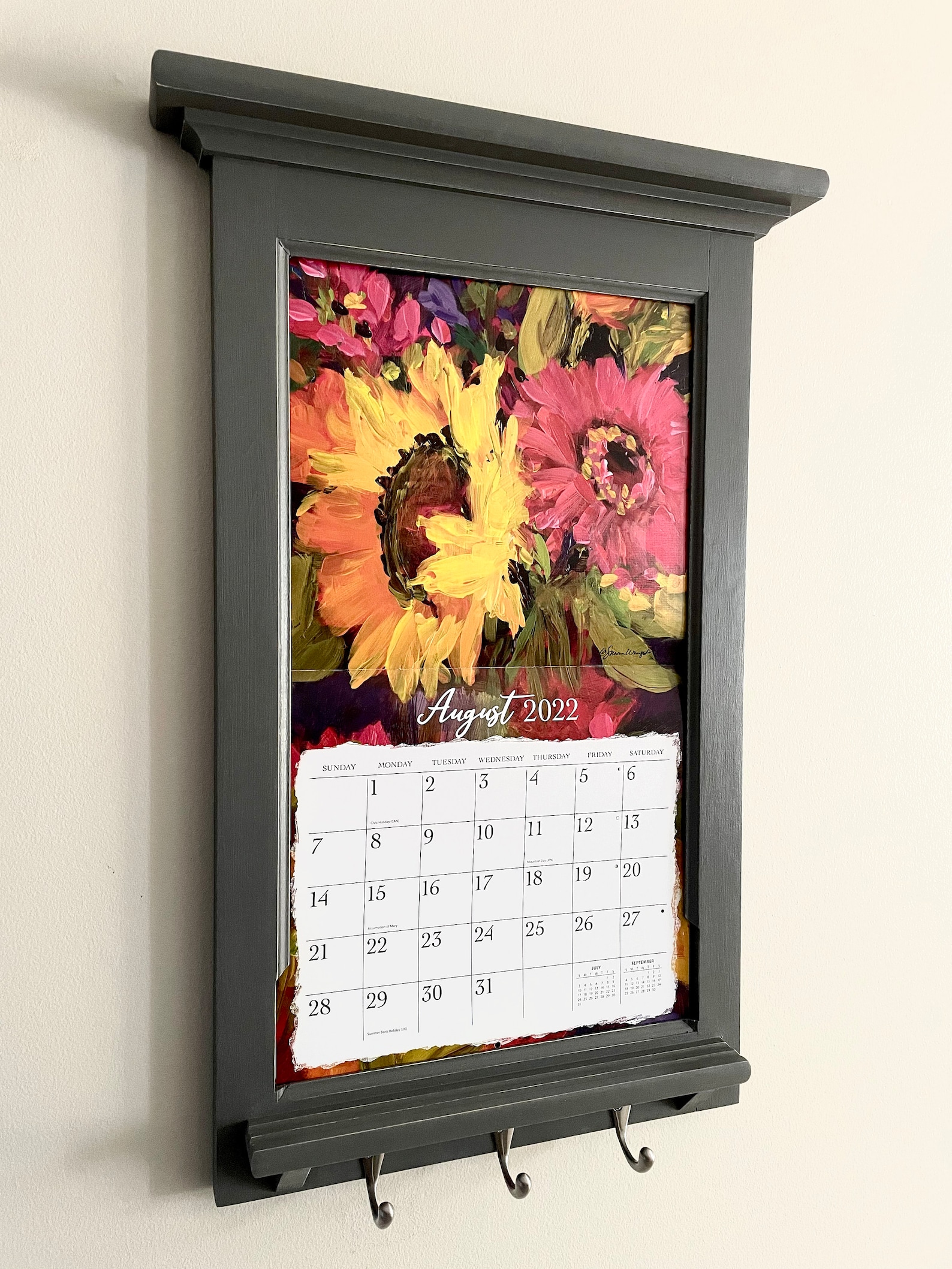 LANG Calendar Frame Family Organizer Storage Shelf • Home Decor ...