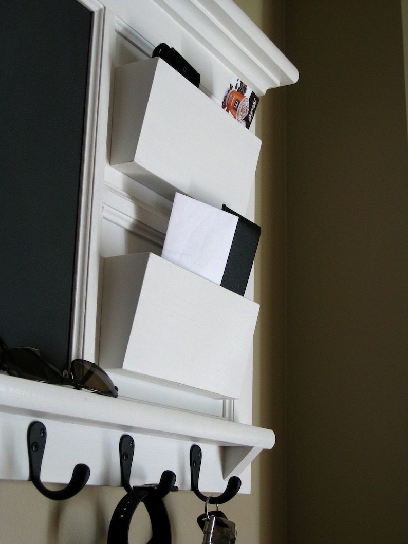 Chalkboard With Double Mail Slot Organizer Storage Shelf or - Etsy