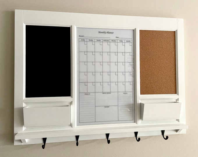 Modern Style Dry Erase White Board Calendar Framed for Kitchen Home ...