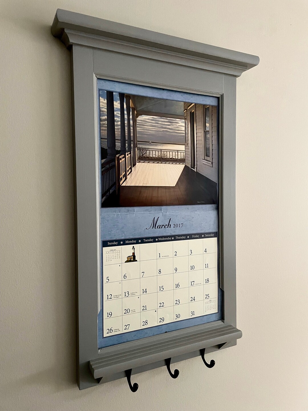 LANG Calendar Frame Family Organizer Command Center Storage Shelf With ...