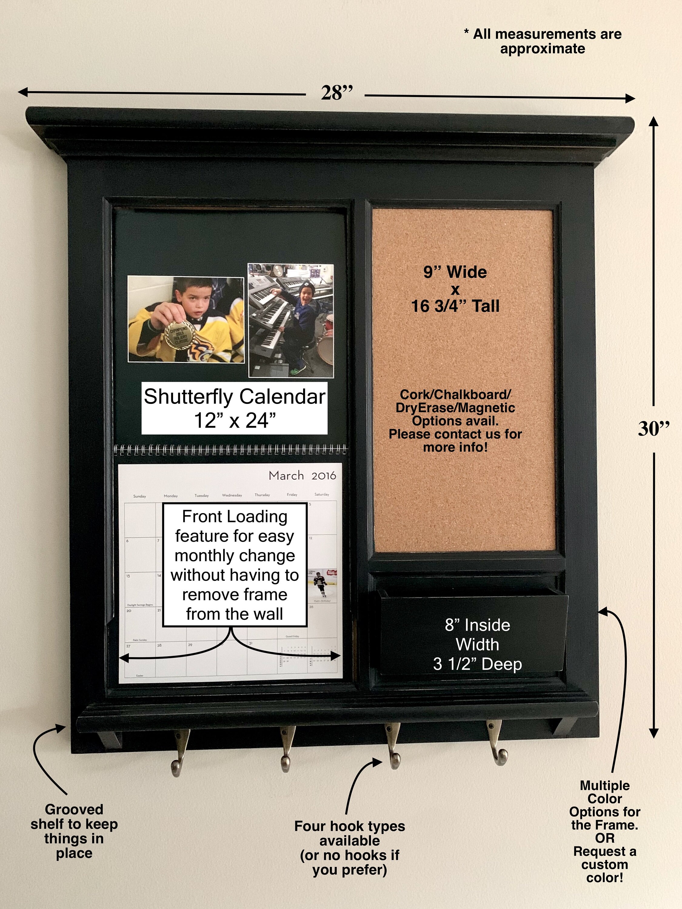 Shutterfly Calendar Holder With Single Mail Pocket. Home Decor Family ...