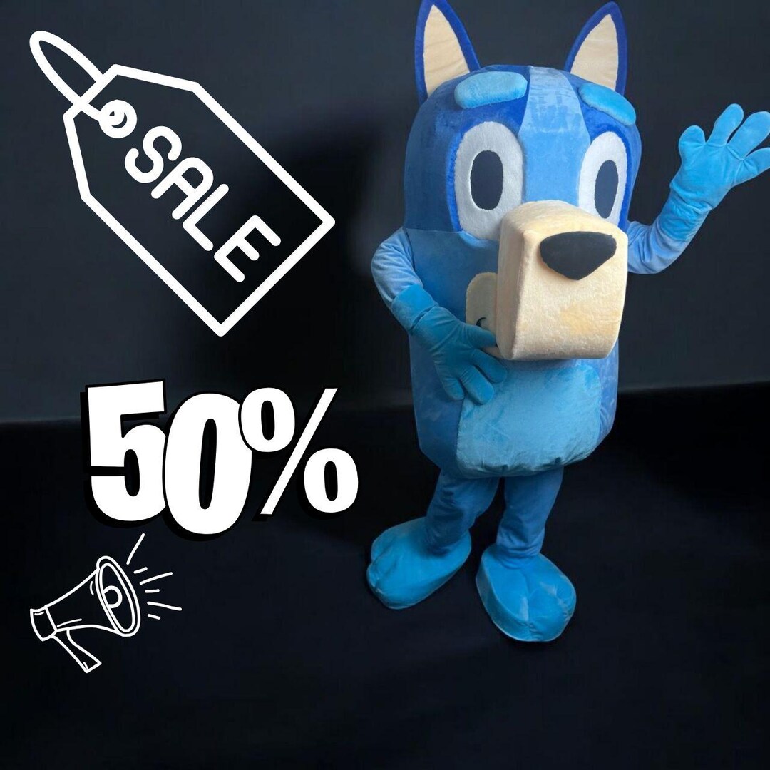 50% Discount, Blue Dog Mascot Costume – Life-size Blue Puppy Suit for ...