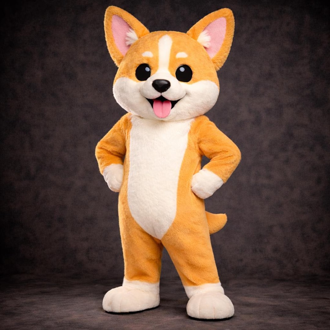 Corgi Dog Mascot Costume Cartoon Animal Character Suit Custom Made ...