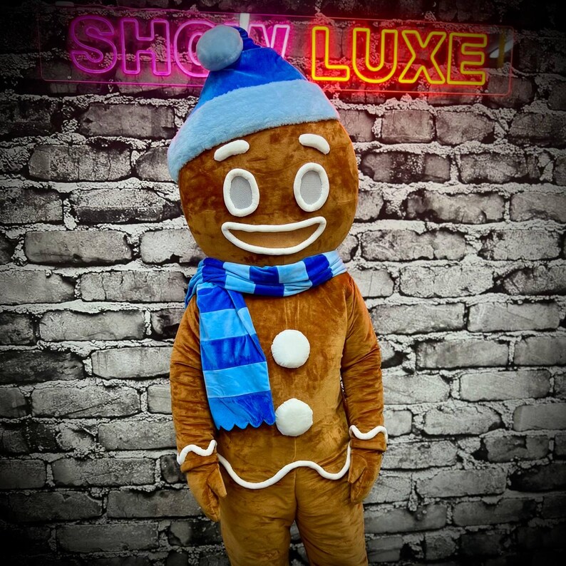 Gingerbread Mascot Costume: Plush Holiday Party Suit - Etsy