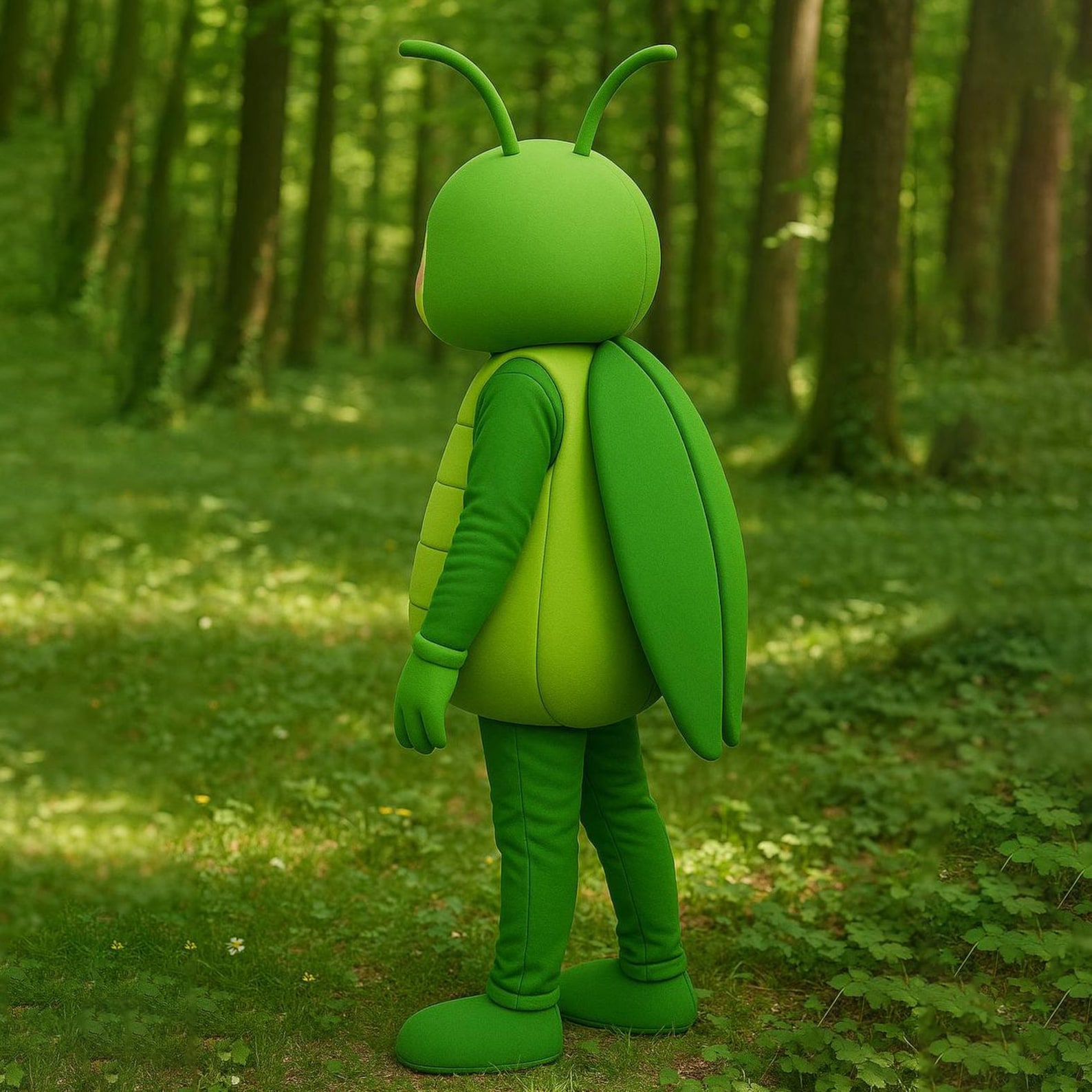 Kids Grasshopper Mascot Costume: Plush Insect Suit for Parties ...