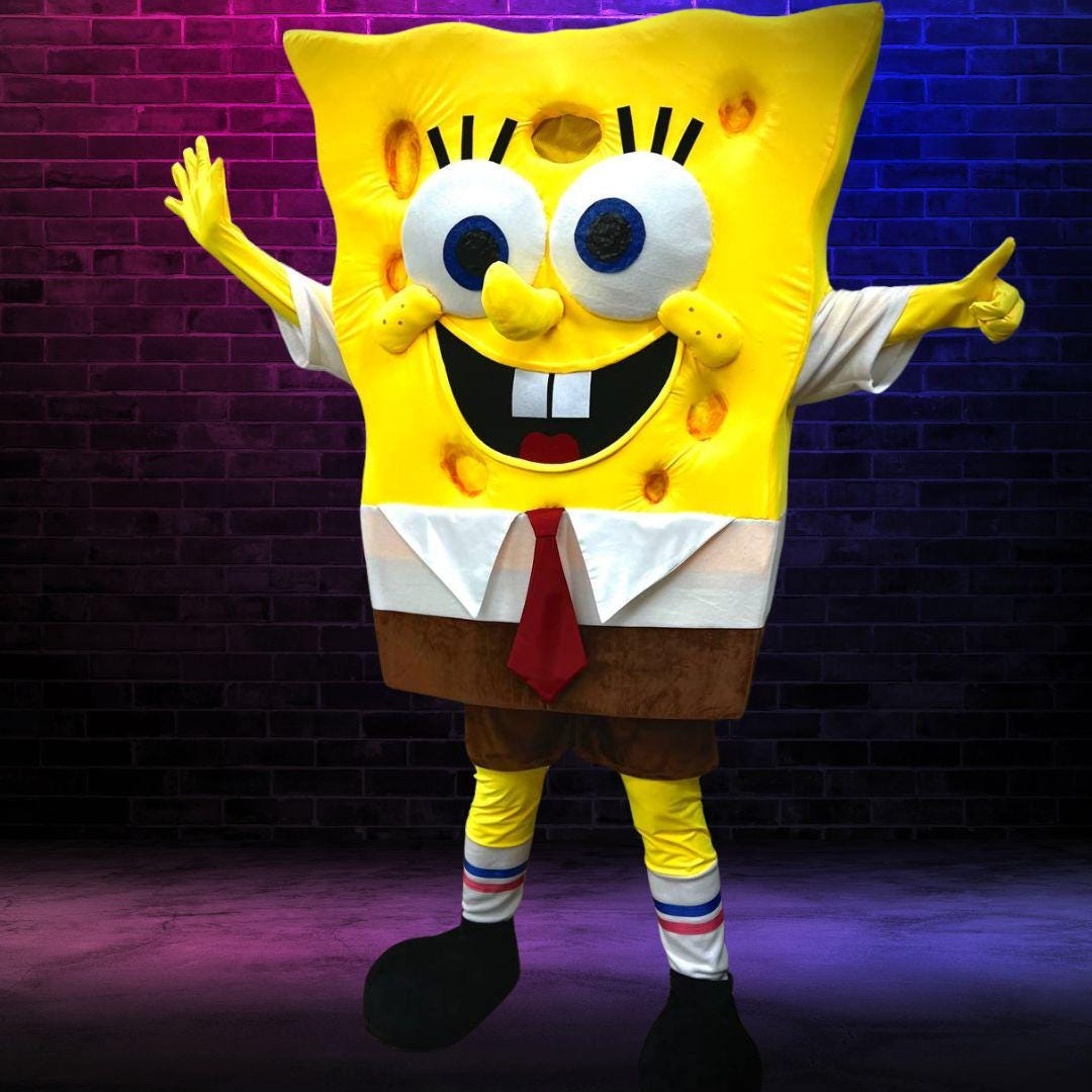 Yellow Sponge Mascot Costume, Party & Event Plush Suit - Etsy