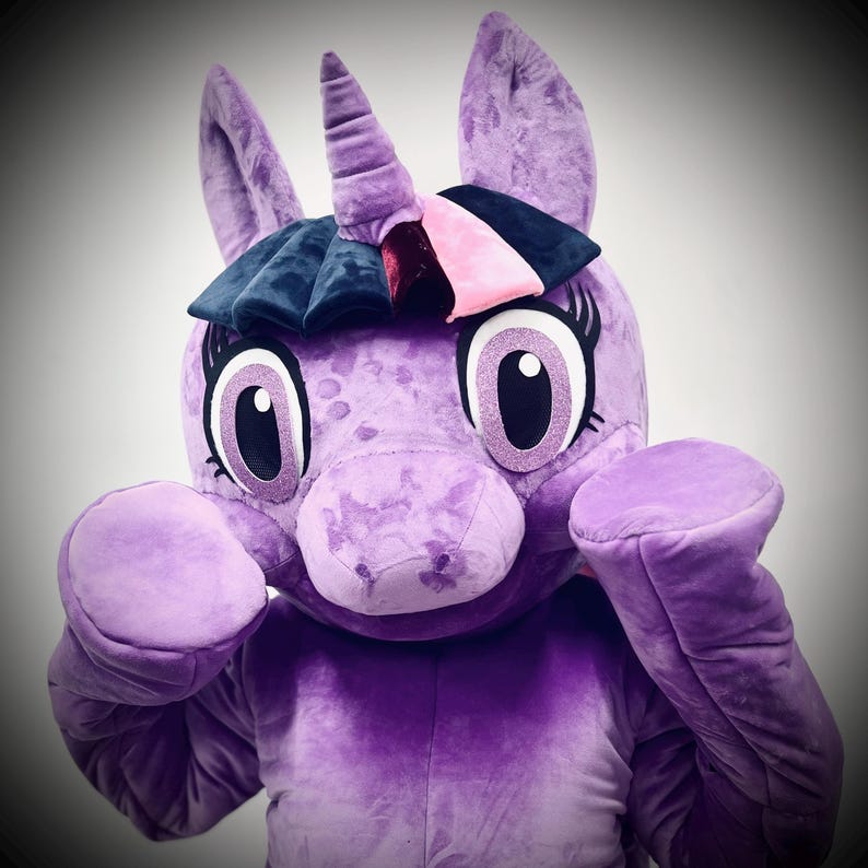 Pony Mascot Costume Set: Plush Full Body Suits - Pink, Blue, Purple ...