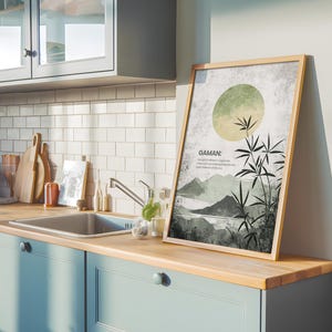 Japanese Lime Cream Digital Wall Art, Gaman Inspired Modern Japanese ...