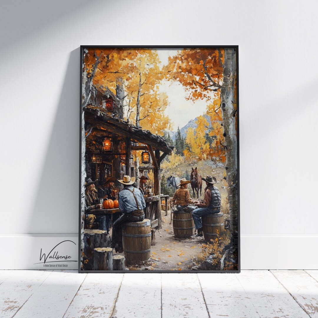 Rustic Western Fall Digital Wall Art | Cowboy Cabin Gathering Printable ...