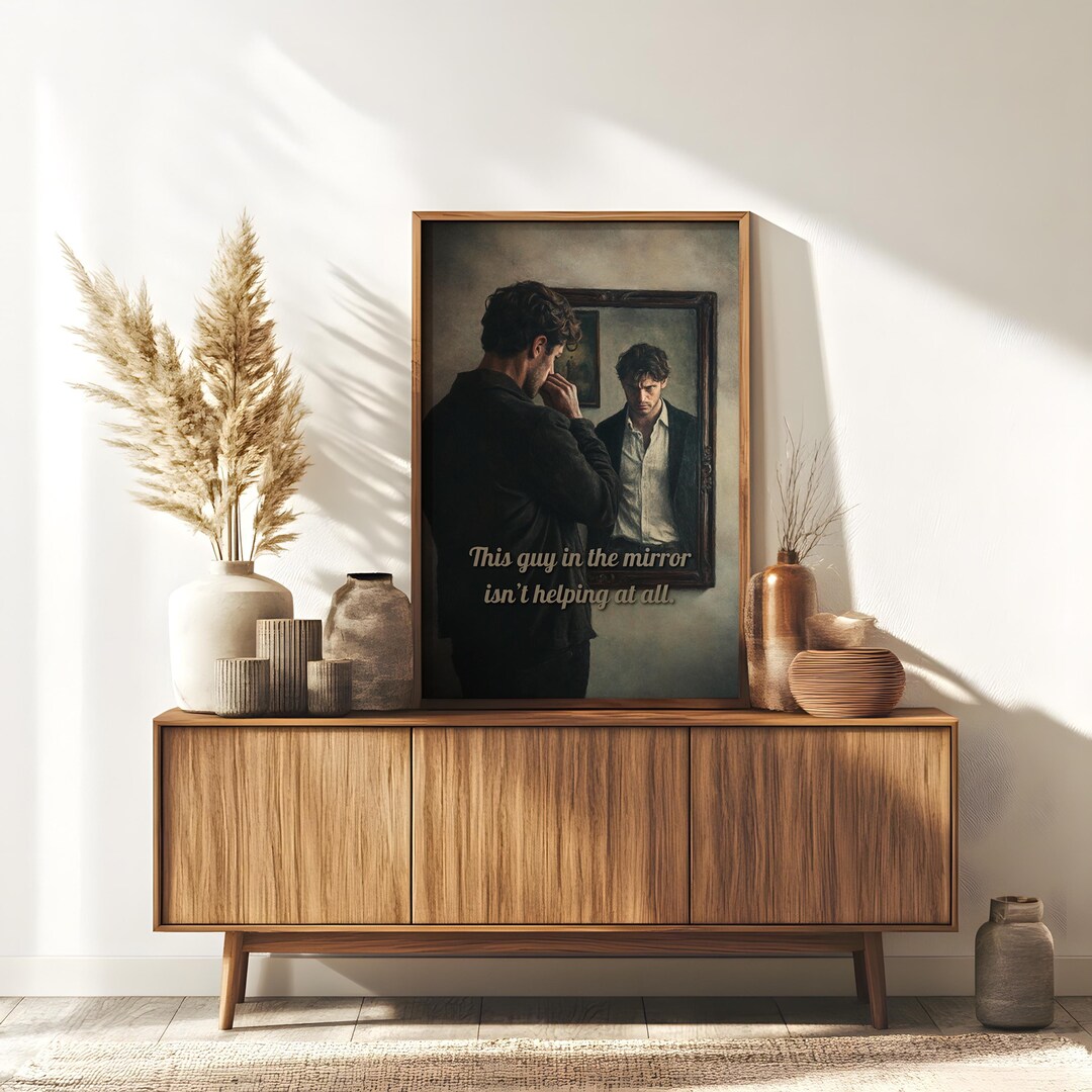 Funny Quotes Mirror Reflection Digital Wall Art - Humorous Vintage ...