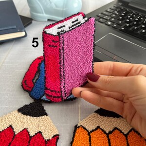 Pencil Shape Coaster, Punch Needle Coaster, Turkish Coaster, Handmade ...