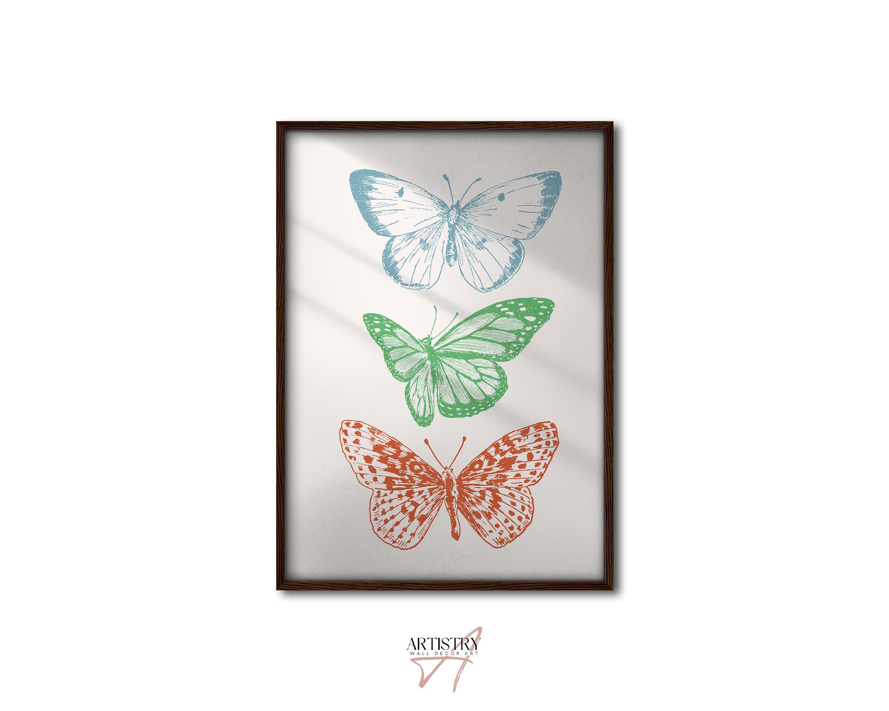 Colorful Butterfly Poster Print • Butterfly Wall Art • Trendy Wall Art ...
