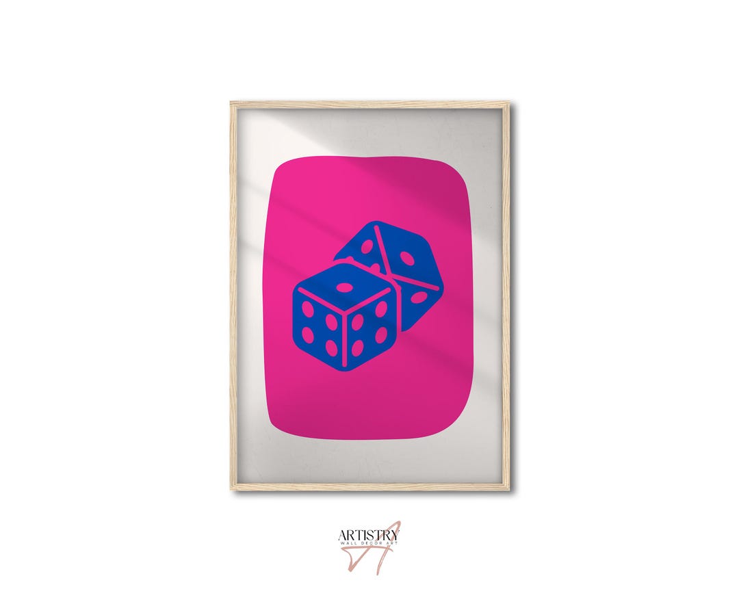 Dice Wall Art • Feeling Lucky Print • Retro Abstract Poster • Aesthetic ...