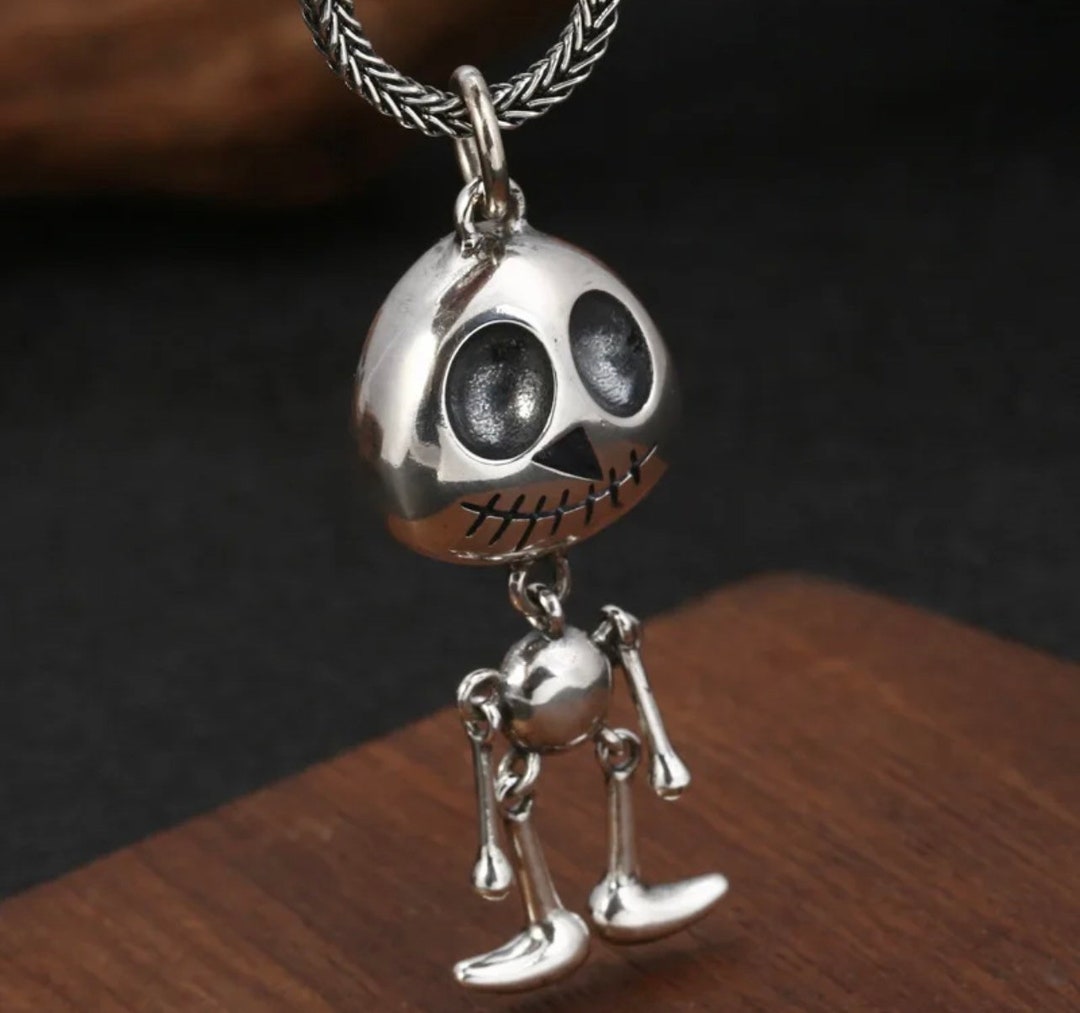 Unique Extra Large Jack Skellington Sterling Silver Wiggly Bones Dangle ...