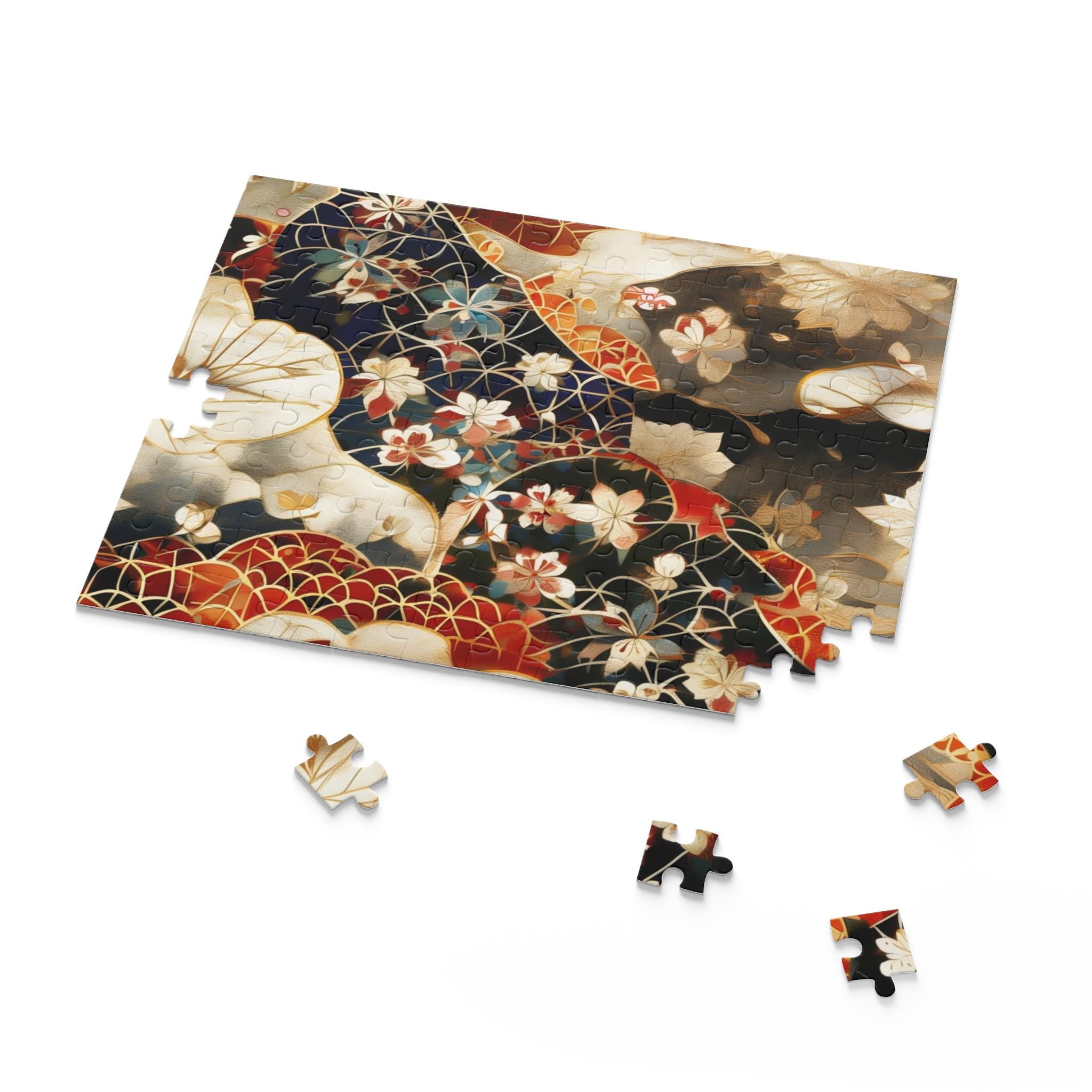 Puzzle, Traditional Japanese Pattern Collage, Colorful Design, Hemp ...