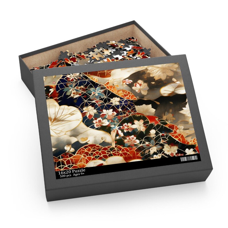 Puzzle, Traditional Japanese Pattern Collage, Colorful Design, Hemp ...