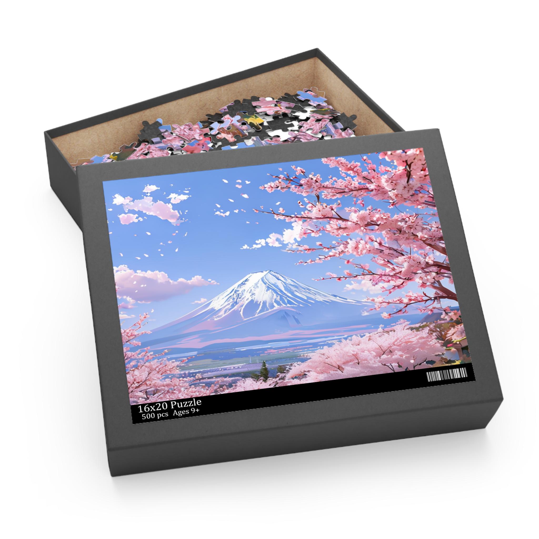 Puzzle, Mt Fuji and Cherry Blossom Landscape 500-piece Jigsaw ...