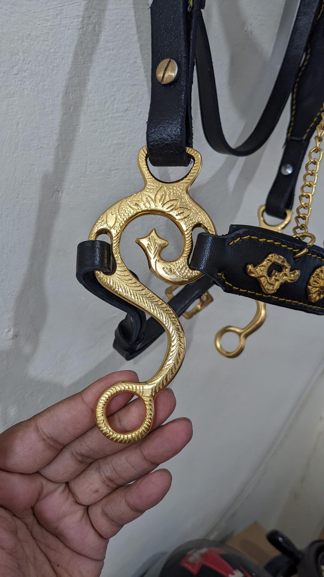 Fancy Bit Less Horse Bridle With Fancy Hackamore Bit & Breast Collar ...