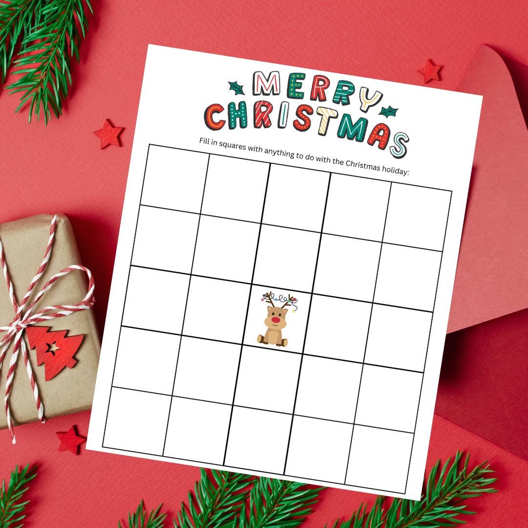 Christmas Bingo Fill in Sheet - Cut Out With Ideas - Etsy