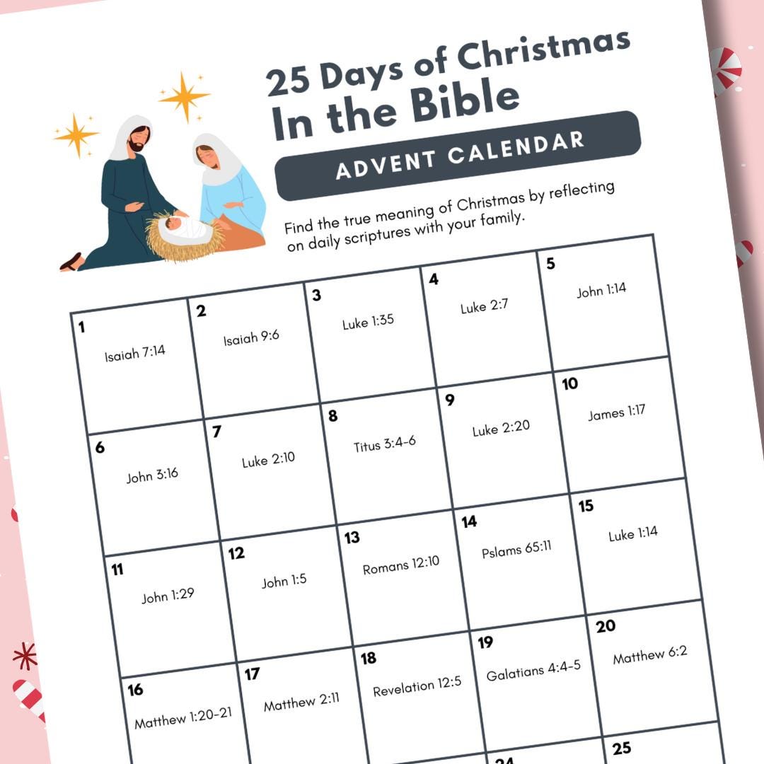 Advent Calendar With Bible Scriptures - Etsy