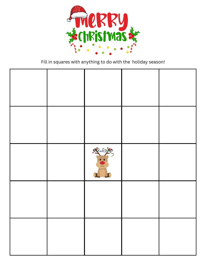 Christmas Bingo - Fill in the Blank - Etsy