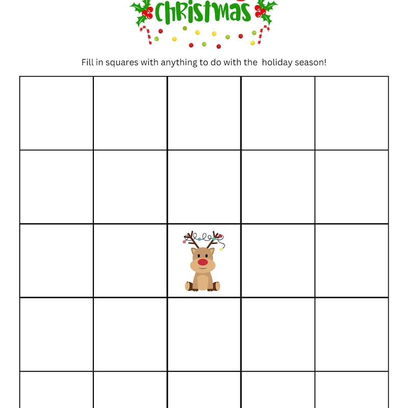 Christmas Diy Bingo - Etsy