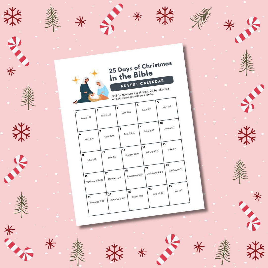 Advent Calendar With Bible Scriptures - Etsy