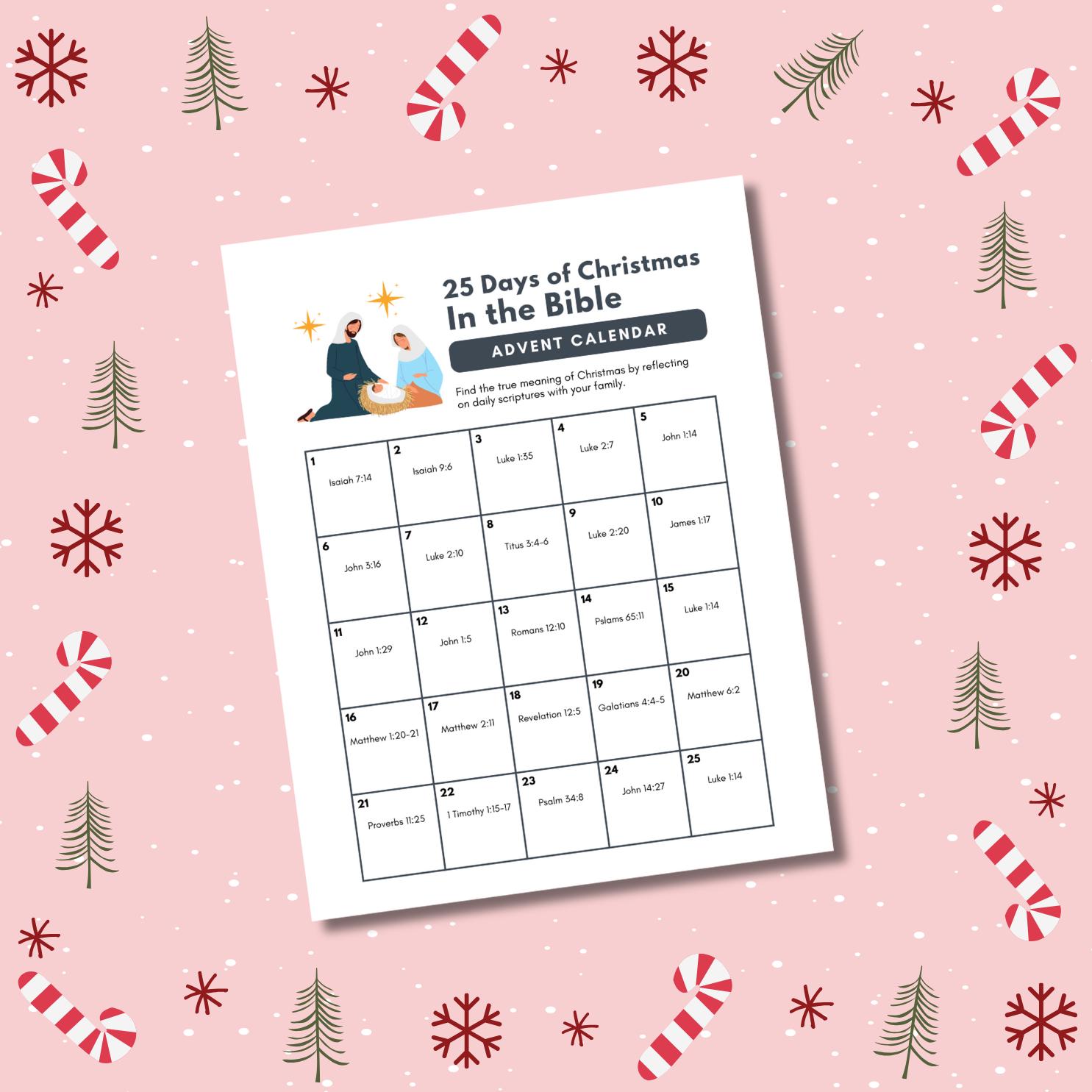 Advent Calendar With Bible Scriptures - Etsy