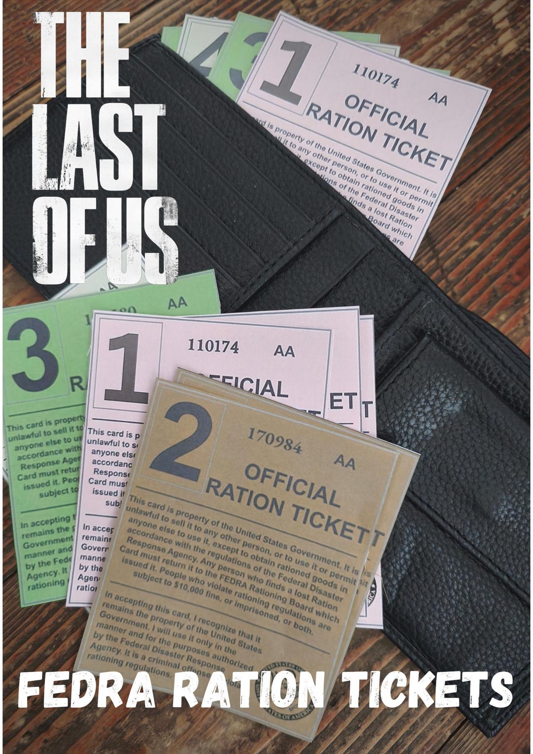 The Last of Us FEDRA Ration Cards, Tickets - Etsy