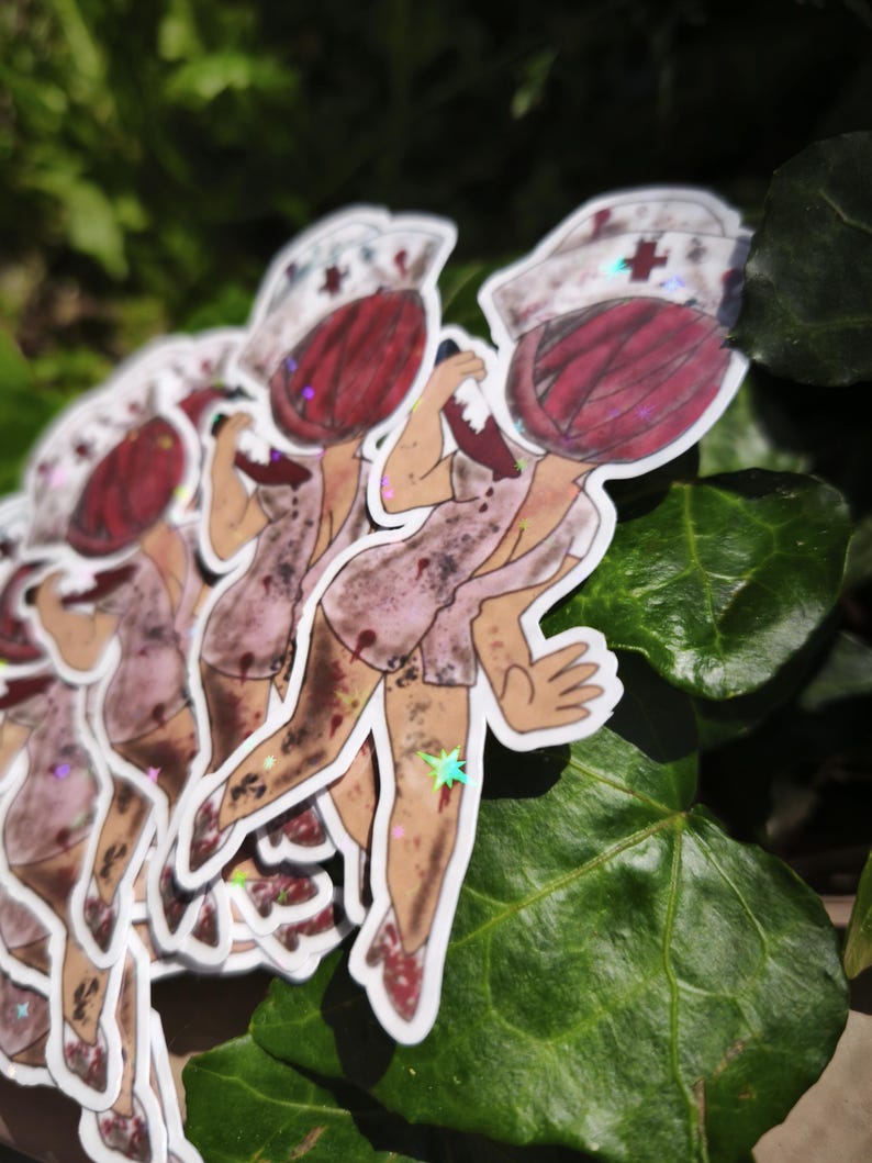 Silent Hill Nurse Glitter Sticker, Horror Decal - Etsy