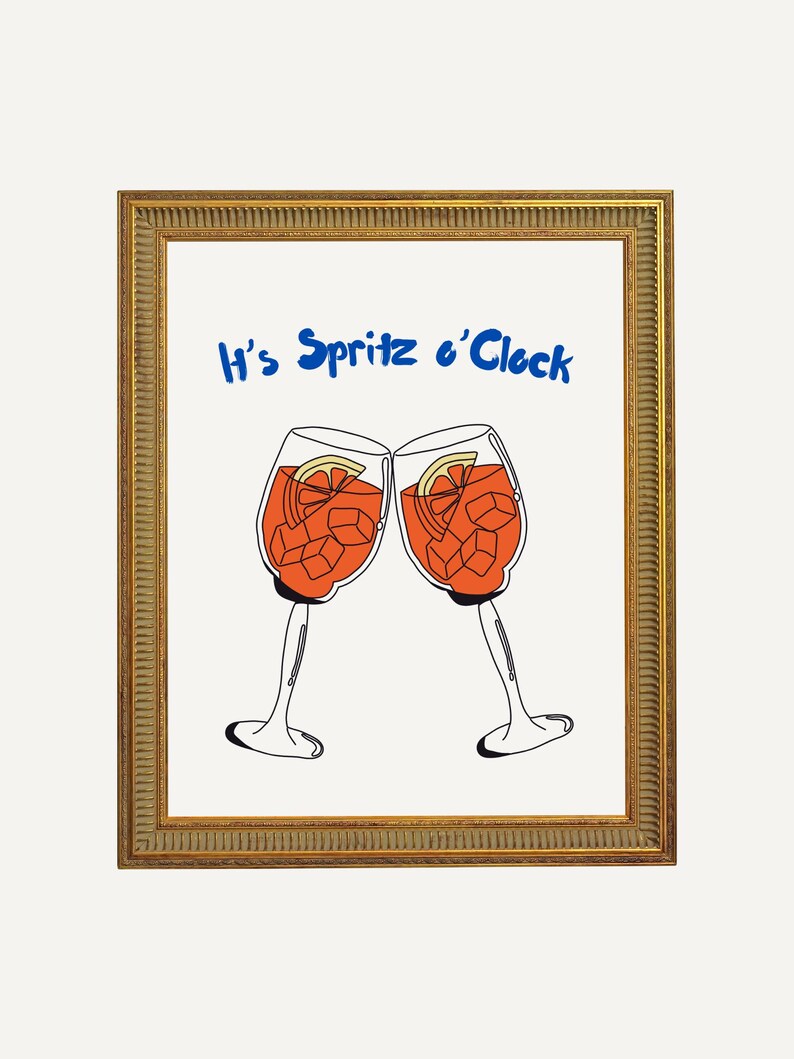 Aperol Spritz Wall Art, Home Decor, Bar Decor, Beverage Print, Wall Art ...