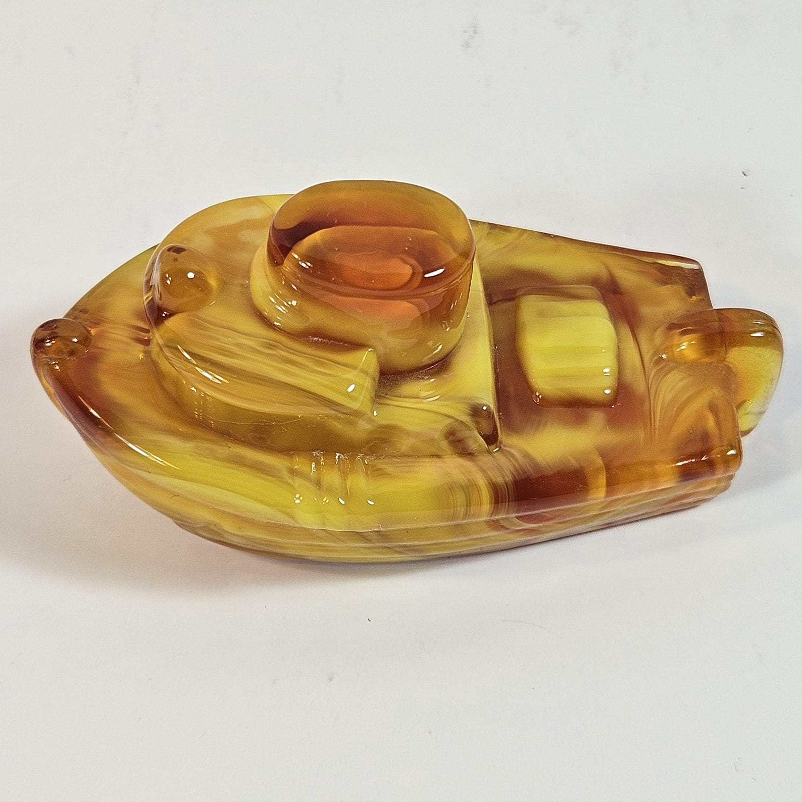 Cadmium Teddy the Tugboat / Boyd’s Crystal Art Glass - Etsy