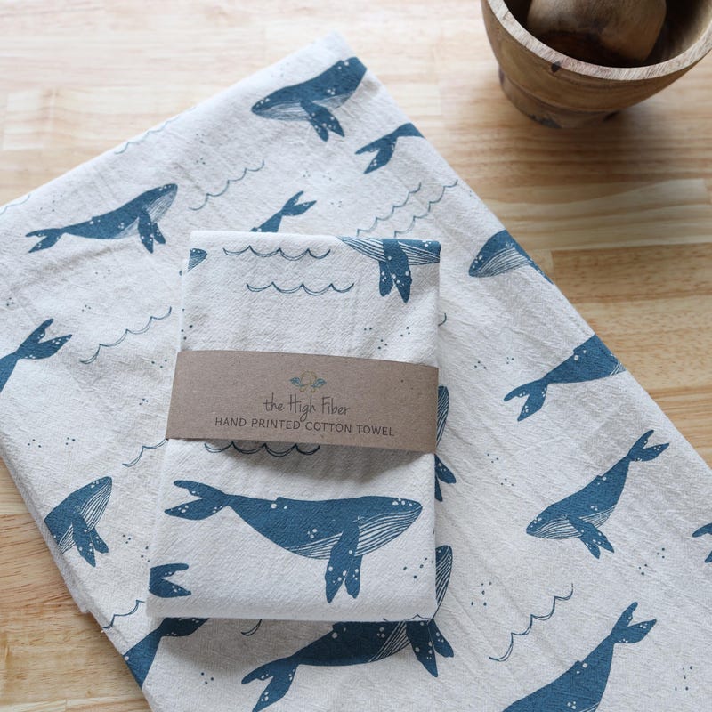 Whales Kitchen Towels - Etsy