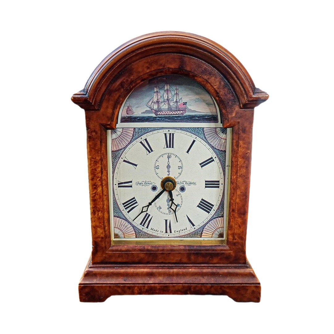 Vintage Nautical Mantel Clock | Roger Lascelles Quartz Clock With Ship ...
