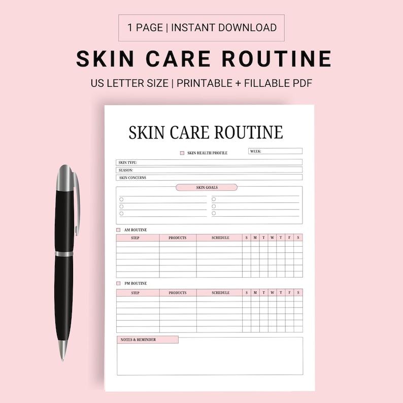 SKIN CARE ROUTINE Log, Skincare Routine Tracker, Beauty Regimen Planner ...